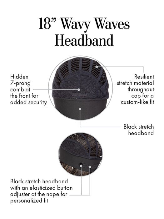 18" Wavy Waves Headband by Kim Kimble | Synthetic Headband – Wigs.com