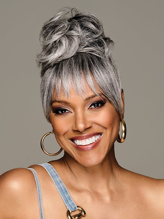 Sleek Style Bun & Bangs | Synthetic Hairpiece – Wigs.com