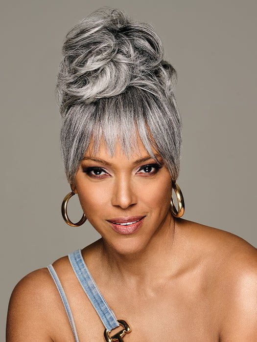 Sleek Style Bun & Bangs | Synthetic Hairpiece – Wigs.com