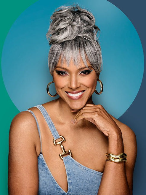 Sleek Style Bun & Bangs | Synthetic Hairpiece – Wigs.com