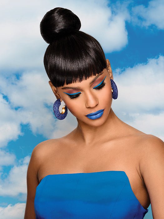 Sleek Style Bun & Bangs | Synthetic Hairpiece – Wigs.com