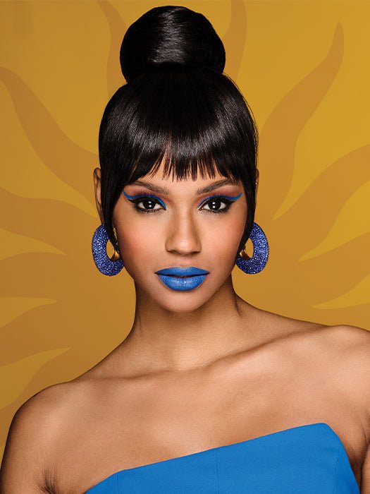 Sleek Style Bun & Bangs | Synthetic Hairpiece – Wigs.com